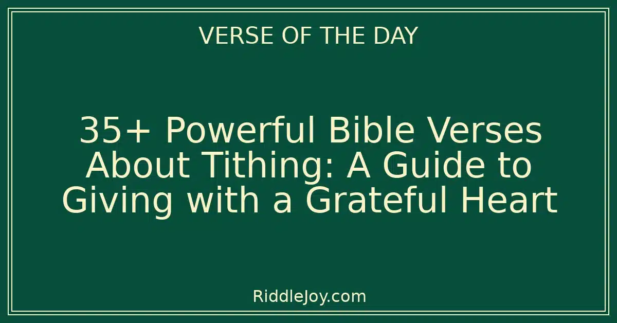 35+ Powerful Unlocking Blessings: Powerful Bible Verses About Tithing ...